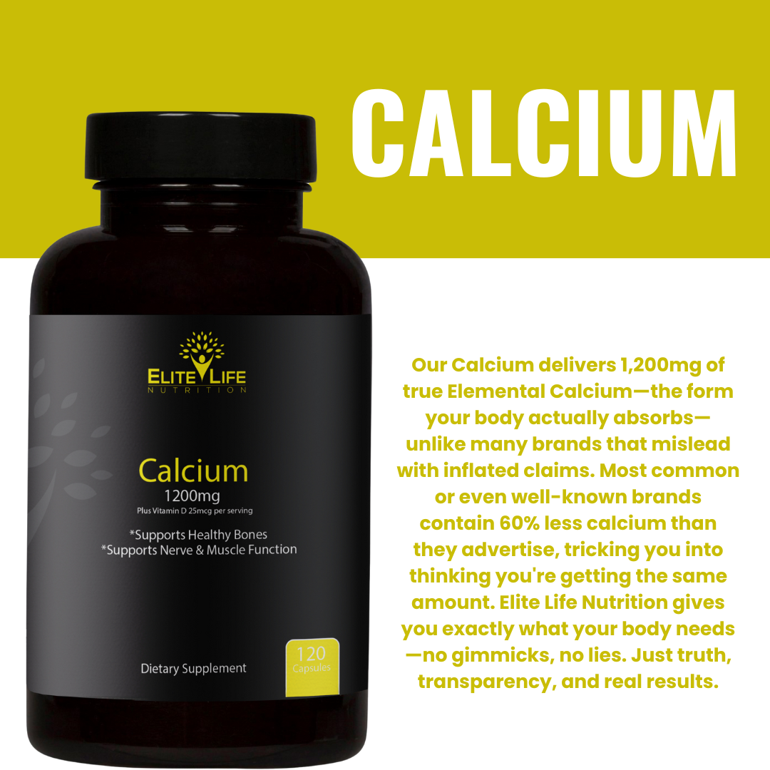 Calcium 1200mg Elemental – 100% Real Calcium (Unlike Most Brands) - Wi ...