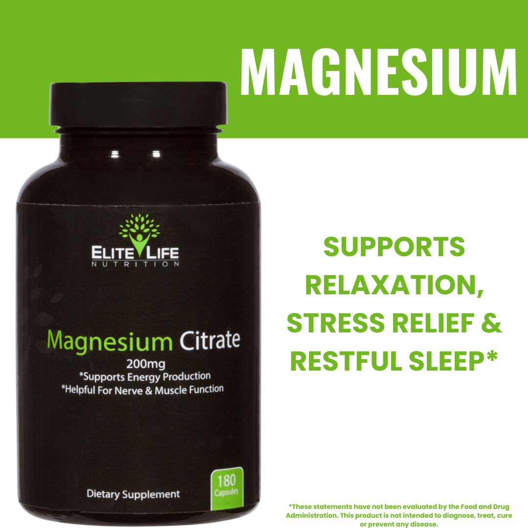 Magnesium Citrate - 200mg Per Serving - Pure, High-Potency, Bioavailab ...